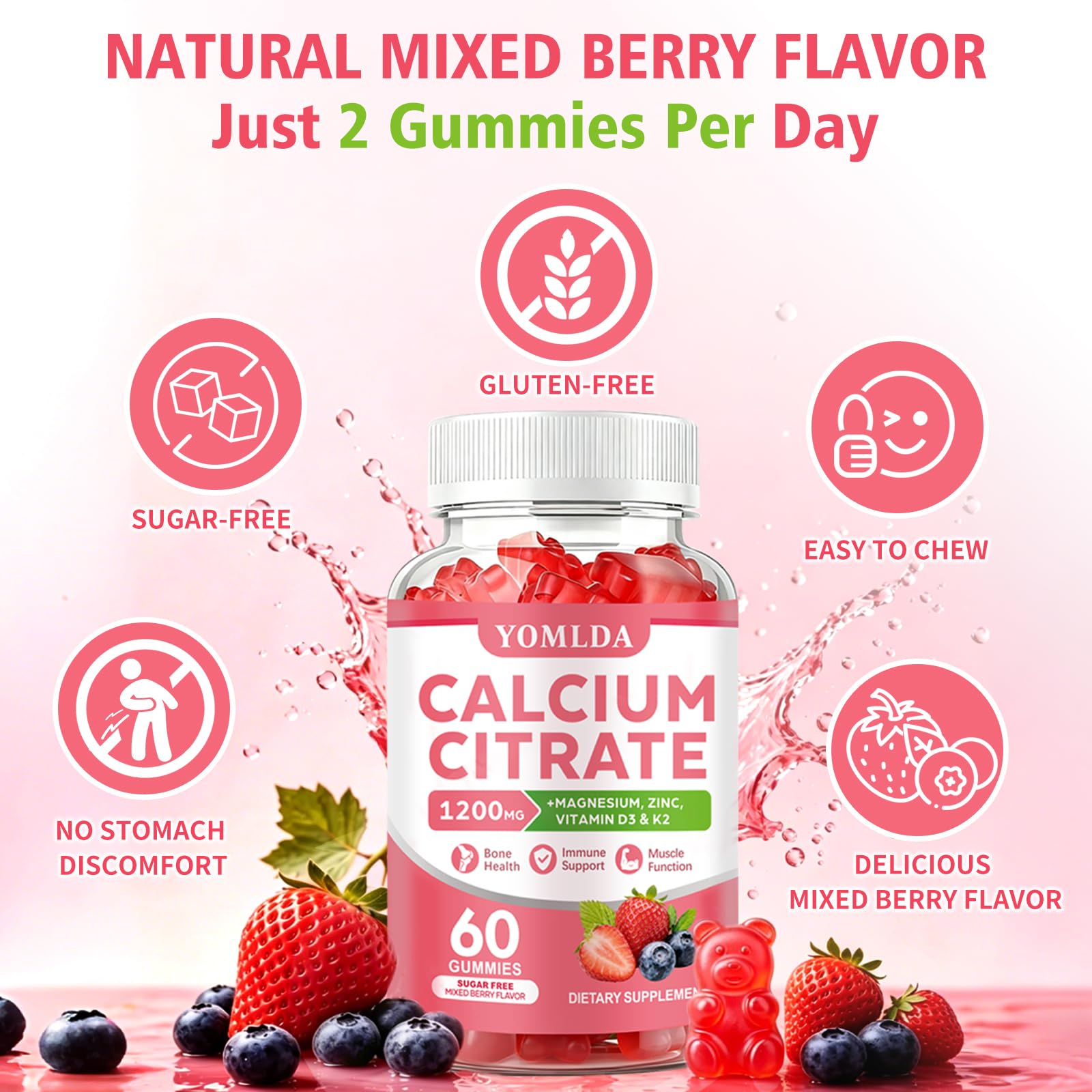 Calcium citrate gummies for bone health
