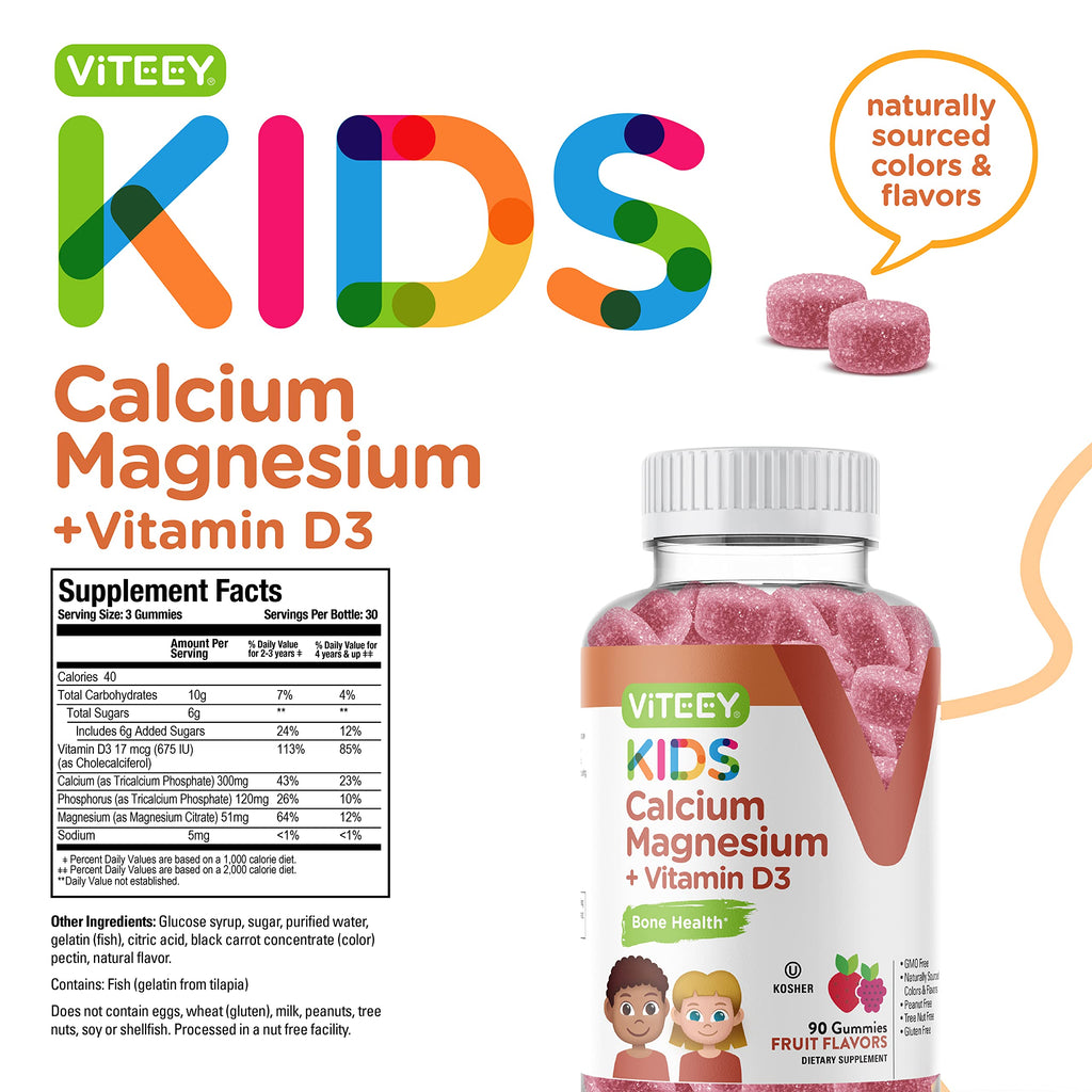 Calcium citrate gummies for healthy growth