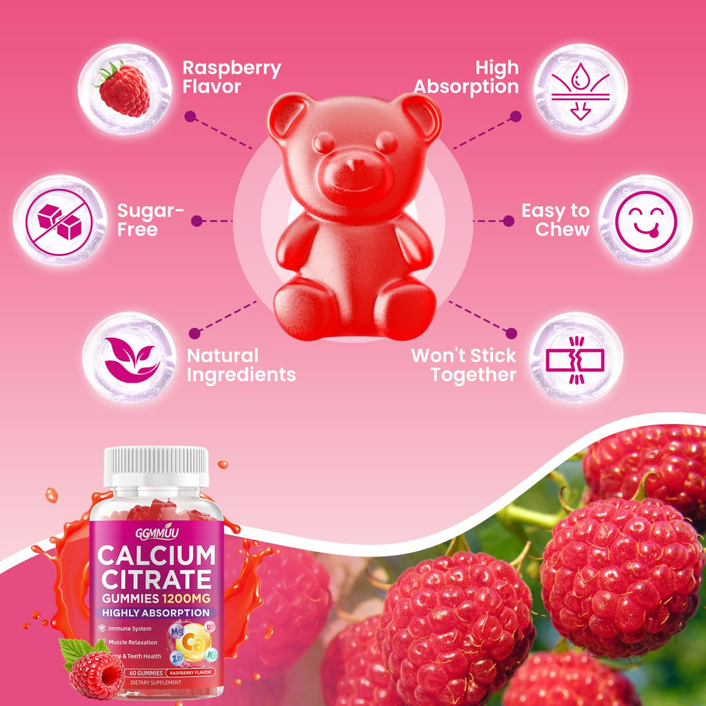 Calcium citrate gummies for improved bone density