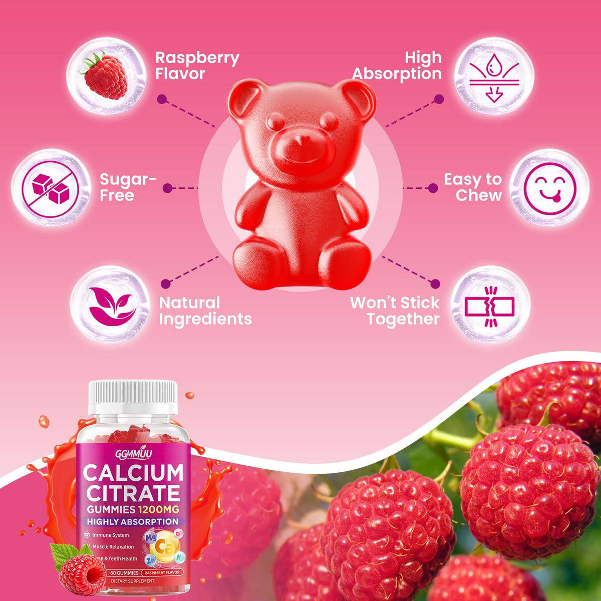 Calcium citrate gummies for improved bone density