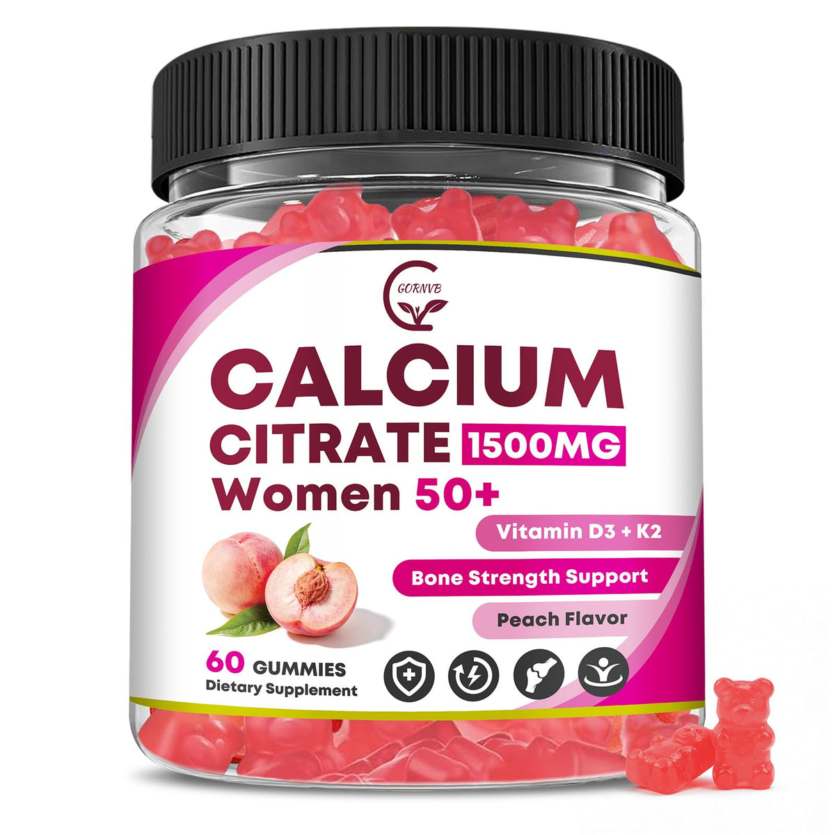 Calcium citrate gummies for strong bones