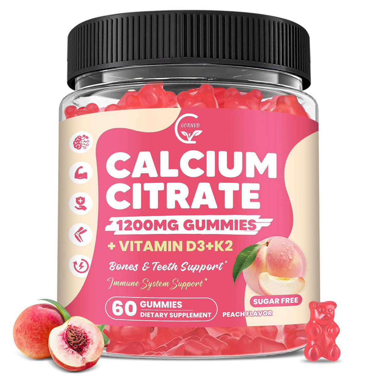 Calcium citrate gummies for strong bones