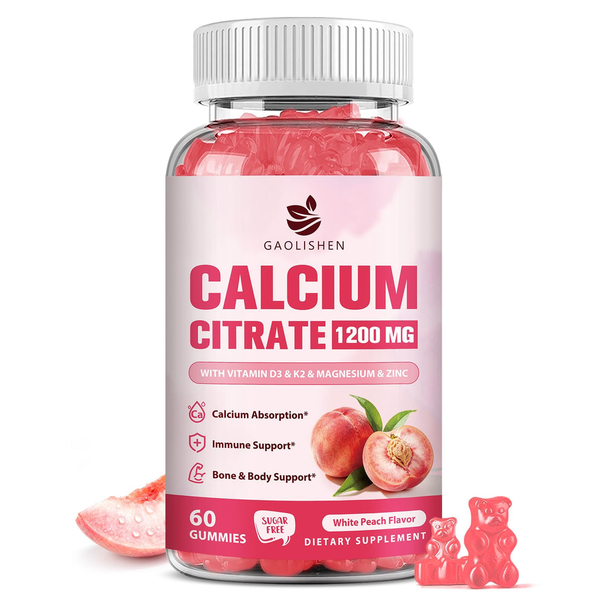 Calcium citrate gummies for strong bones