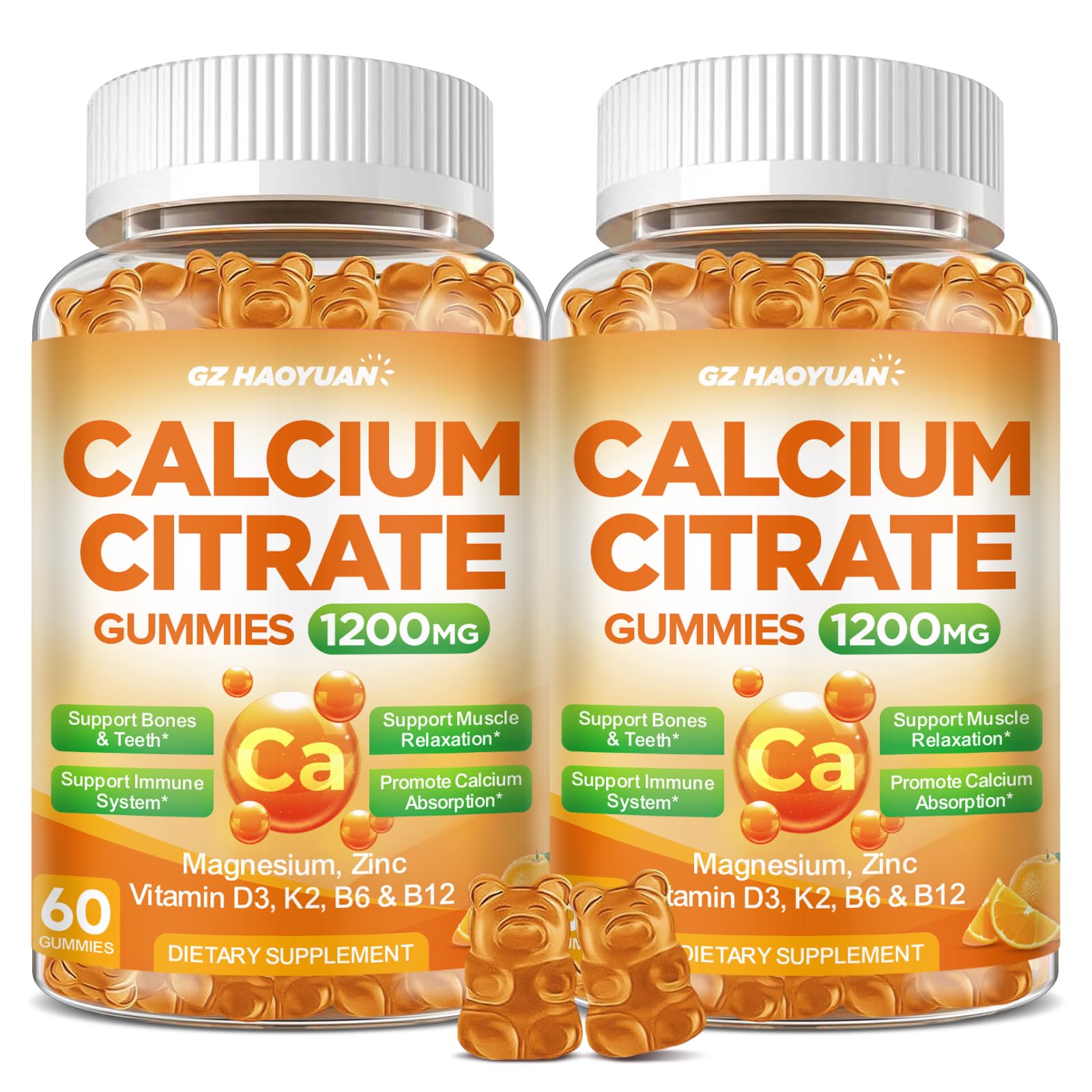 Calcium citrate gummies for strong bones
