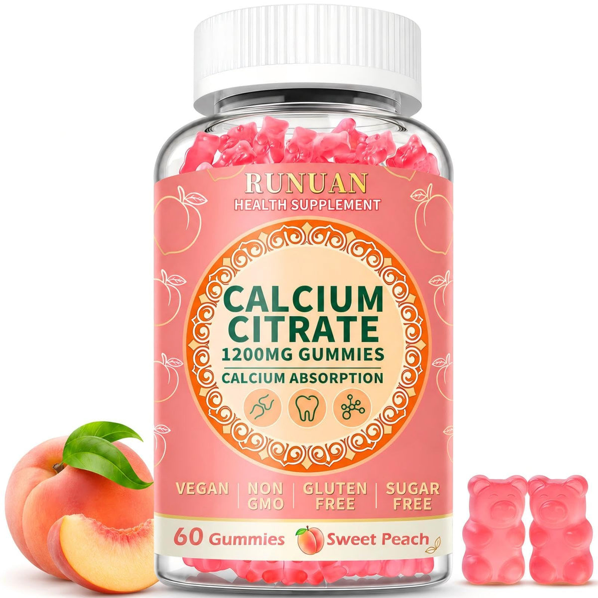 Calcium citrate gummies for strong bones