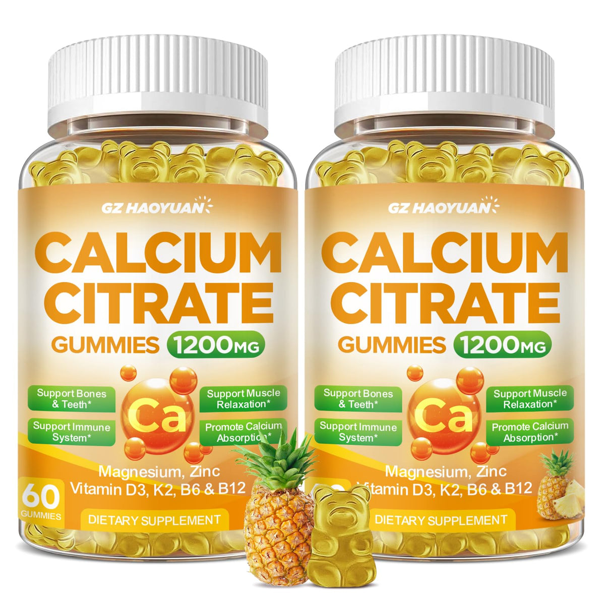 Calcium citrate gummies for strong bones