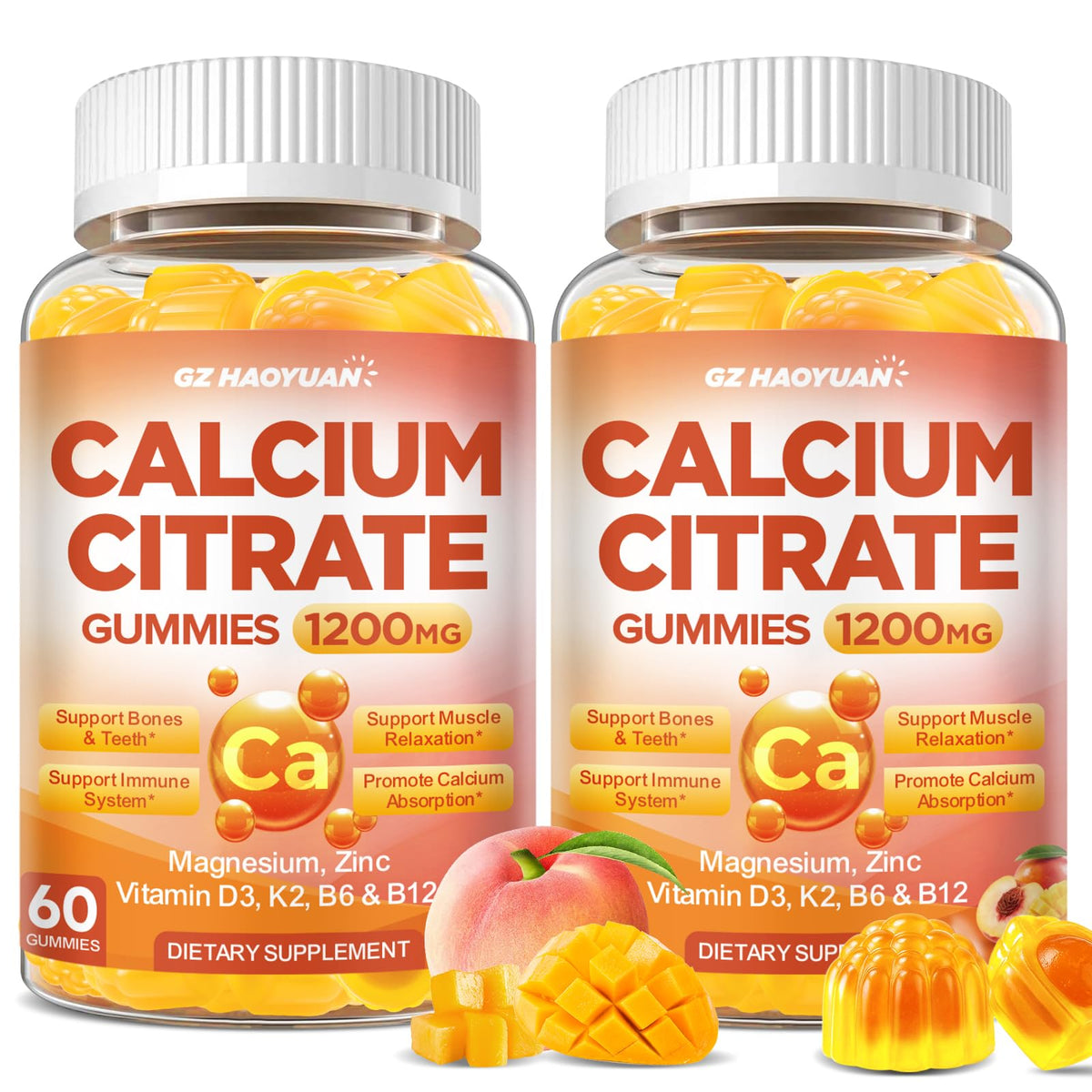 Calcium citrate gummies for strong bones