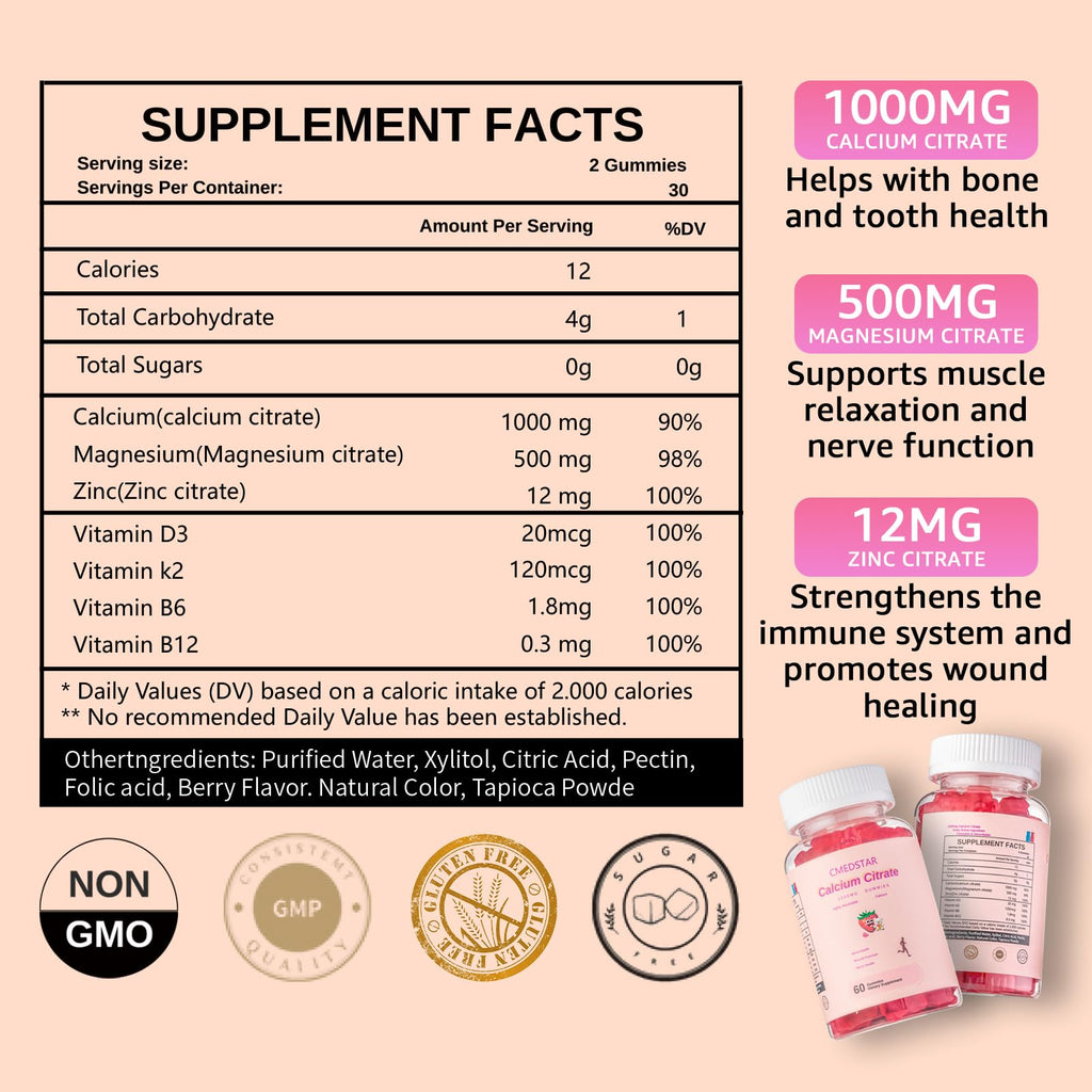 calcium citrate gummies with magnesium and zinc