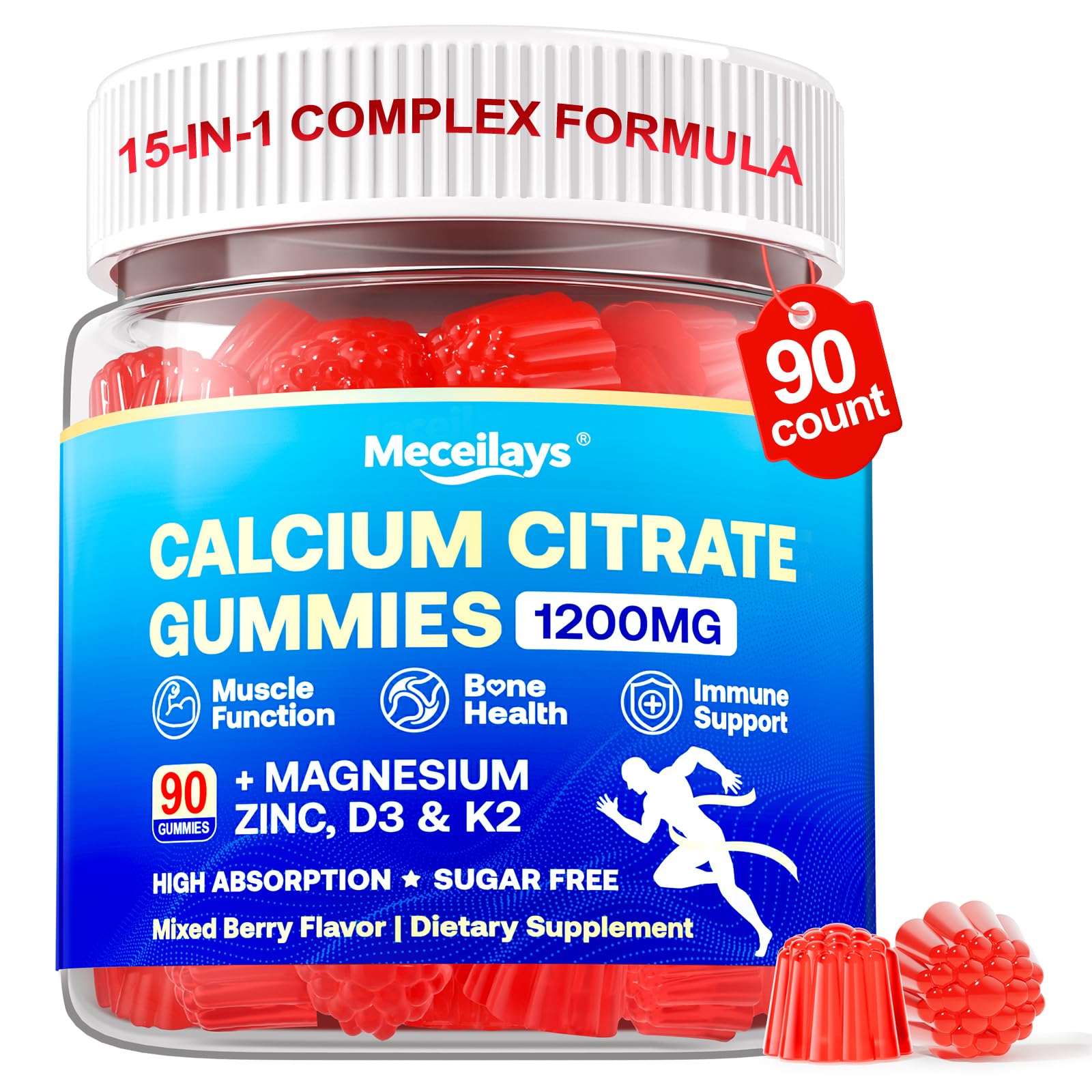 Calcium citrate gummies with vitamin D3