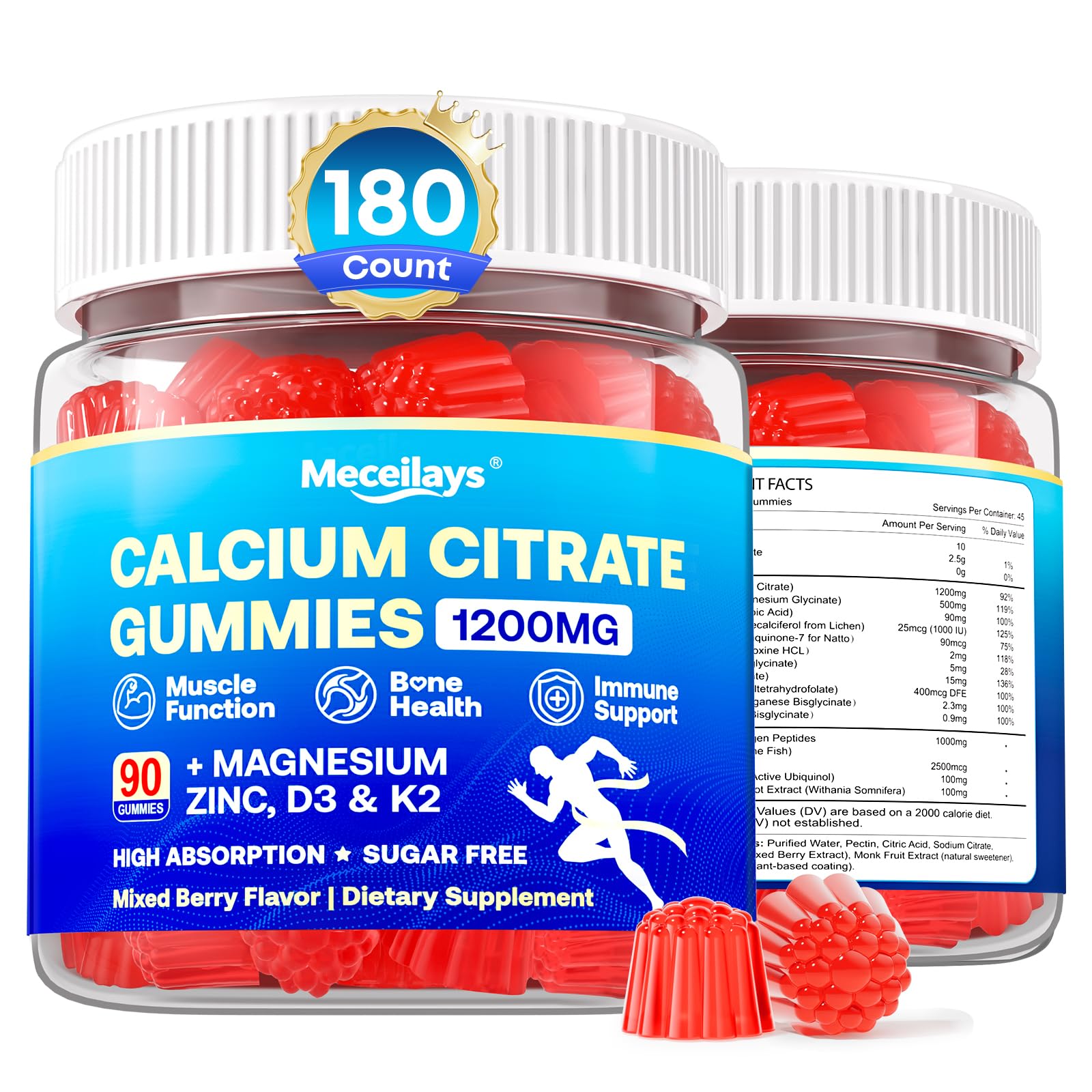 Calcium citrate gummies with vitamin D3