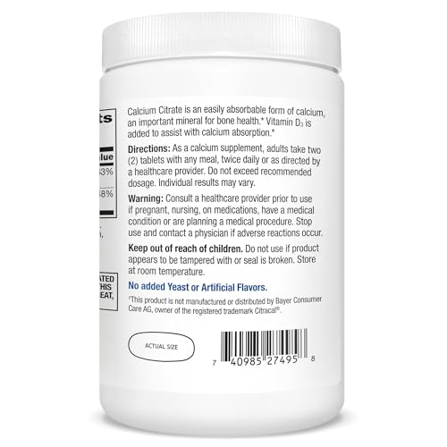 Calcium citrate plus D3 for better absorption