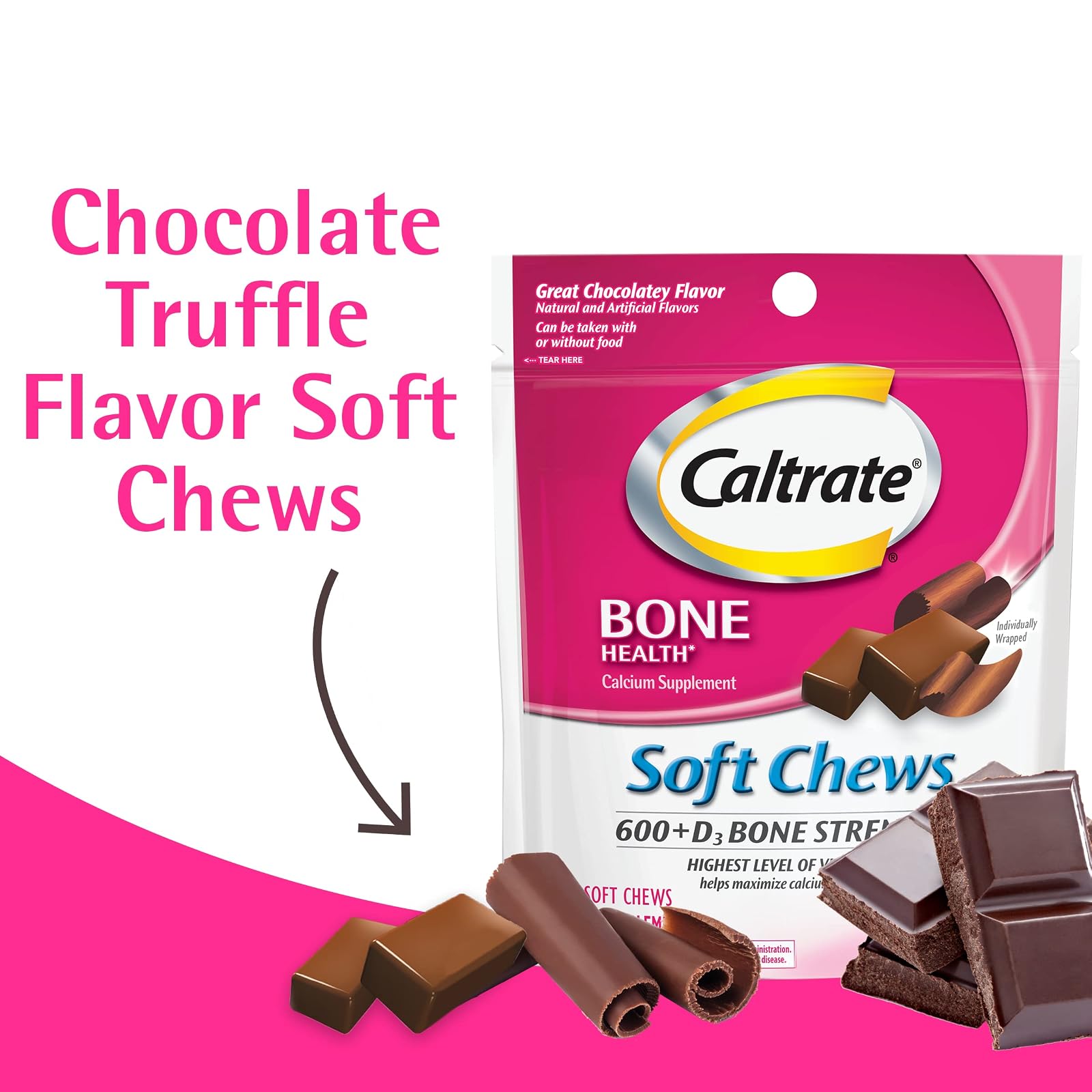 Calcium citrate soft chews for bones