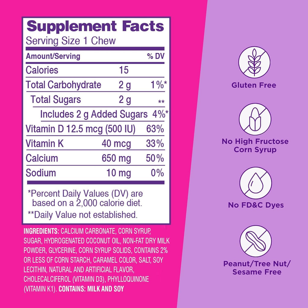 Calcium citrate soft chews for daily health