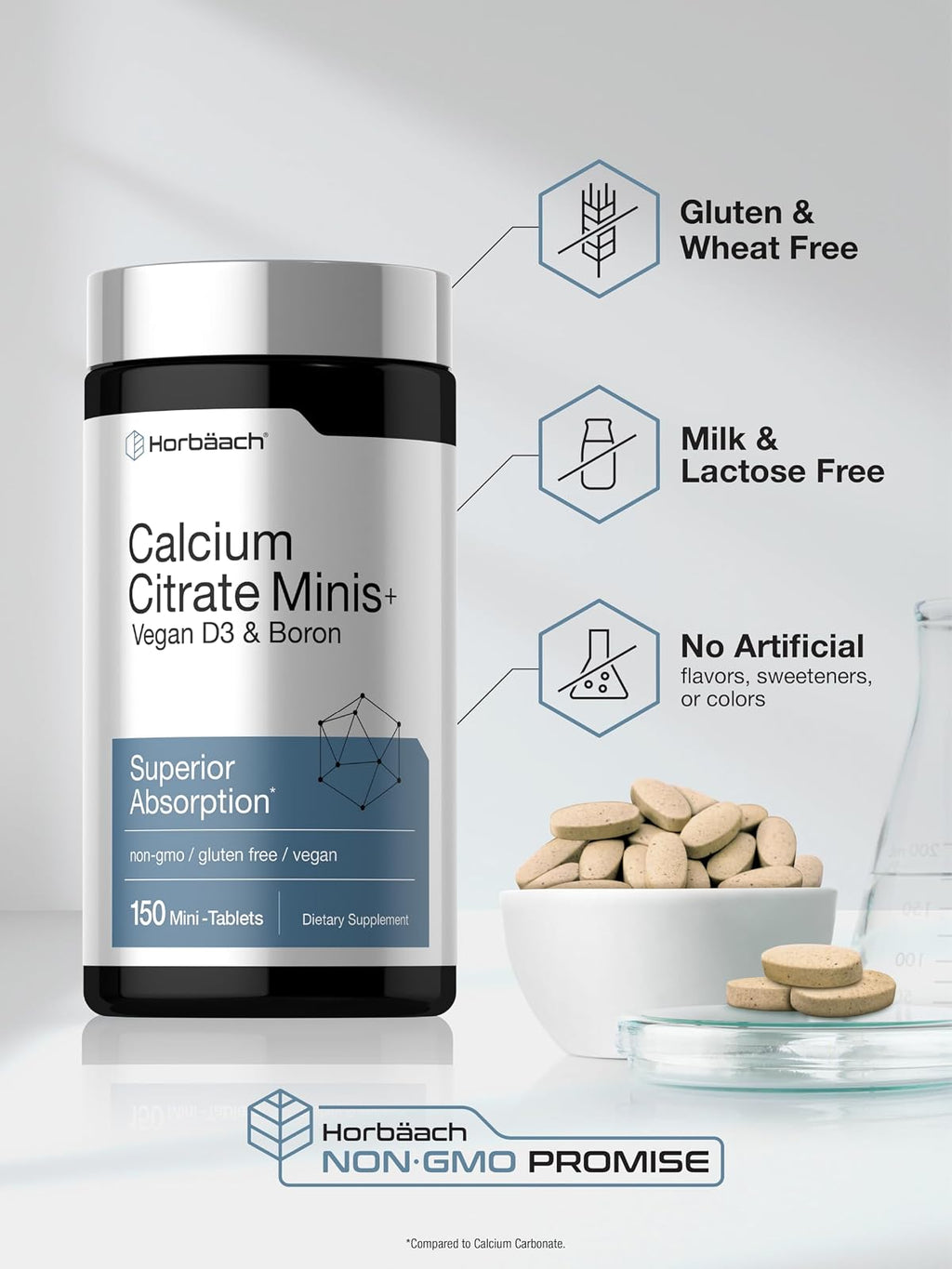 Calcium citrate with boron