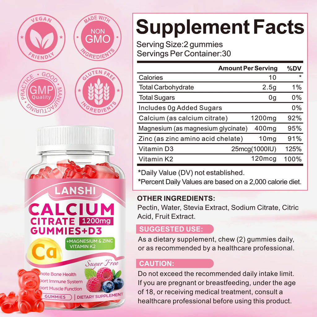 Calcium citrate with D3 and K2 benefits
