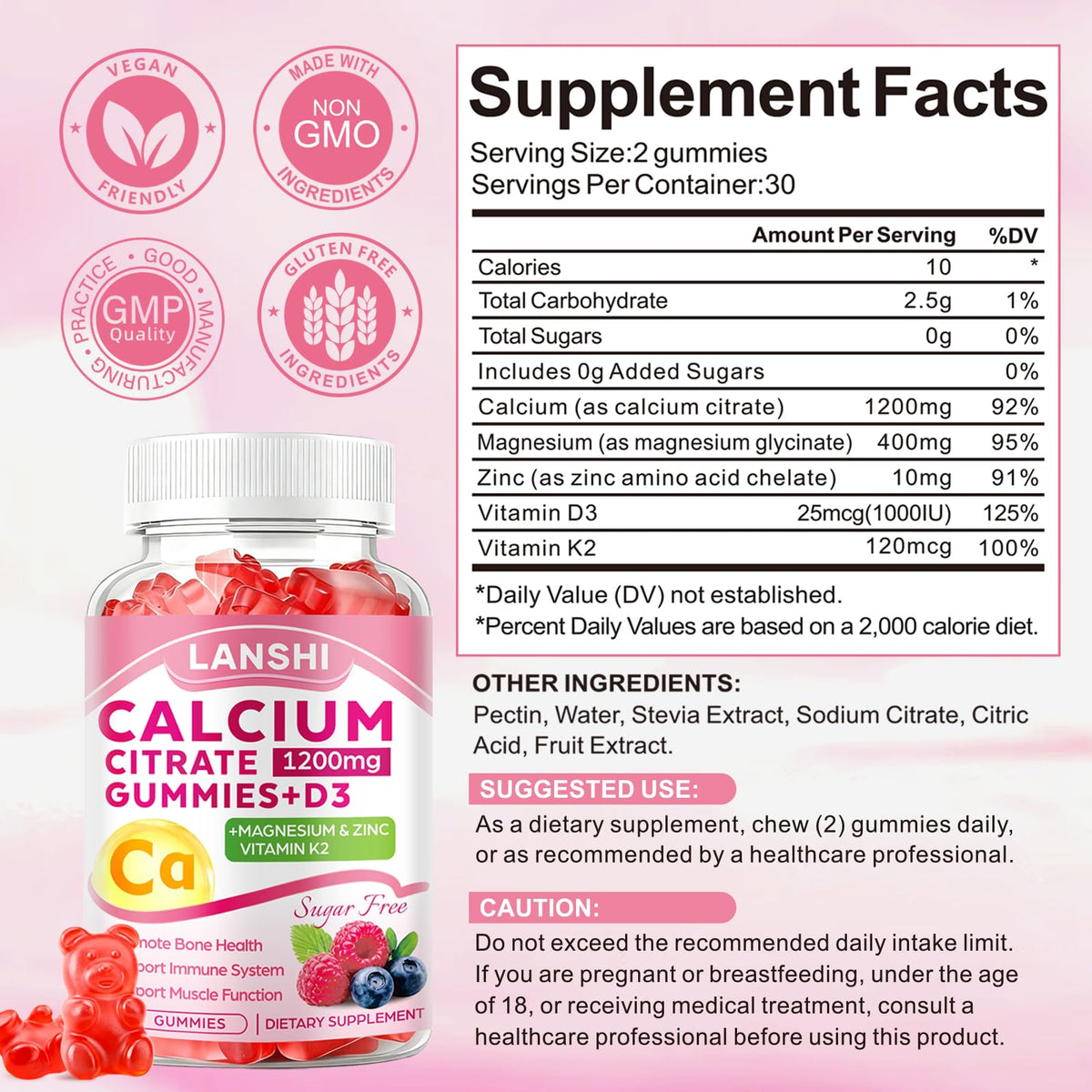 Calcium citrate with D3 and K2 benefits