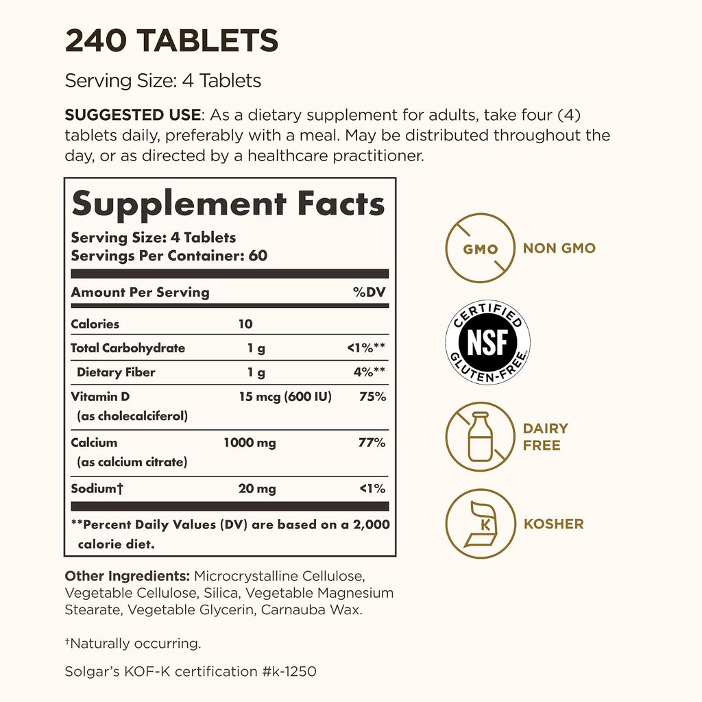 calcium citrate with vitamin D3 supplement