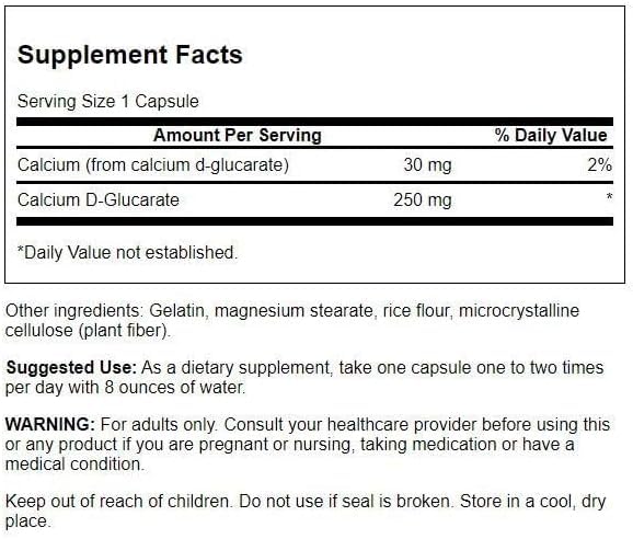 Calcium D-Glucarate 250 mg for detox support