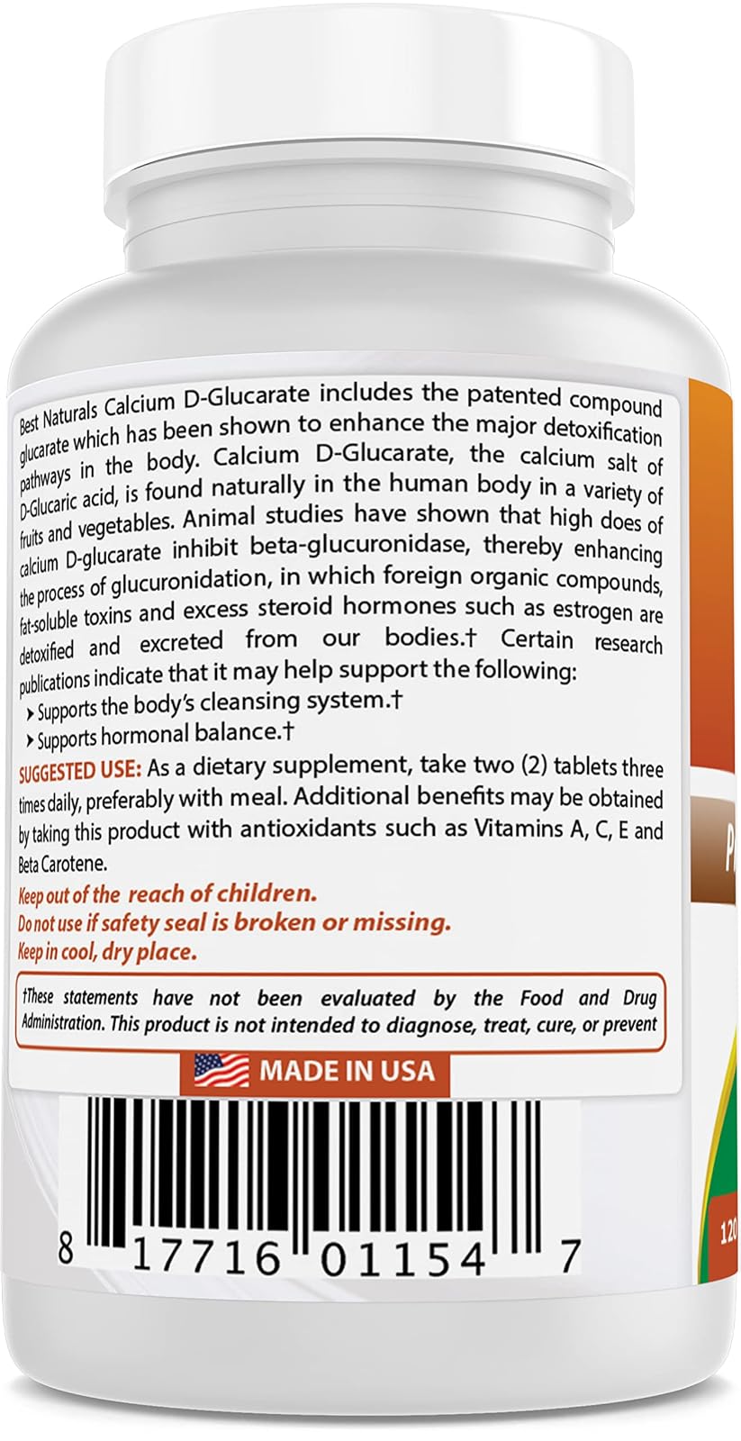 Calcium D-glucarate for hormone balance