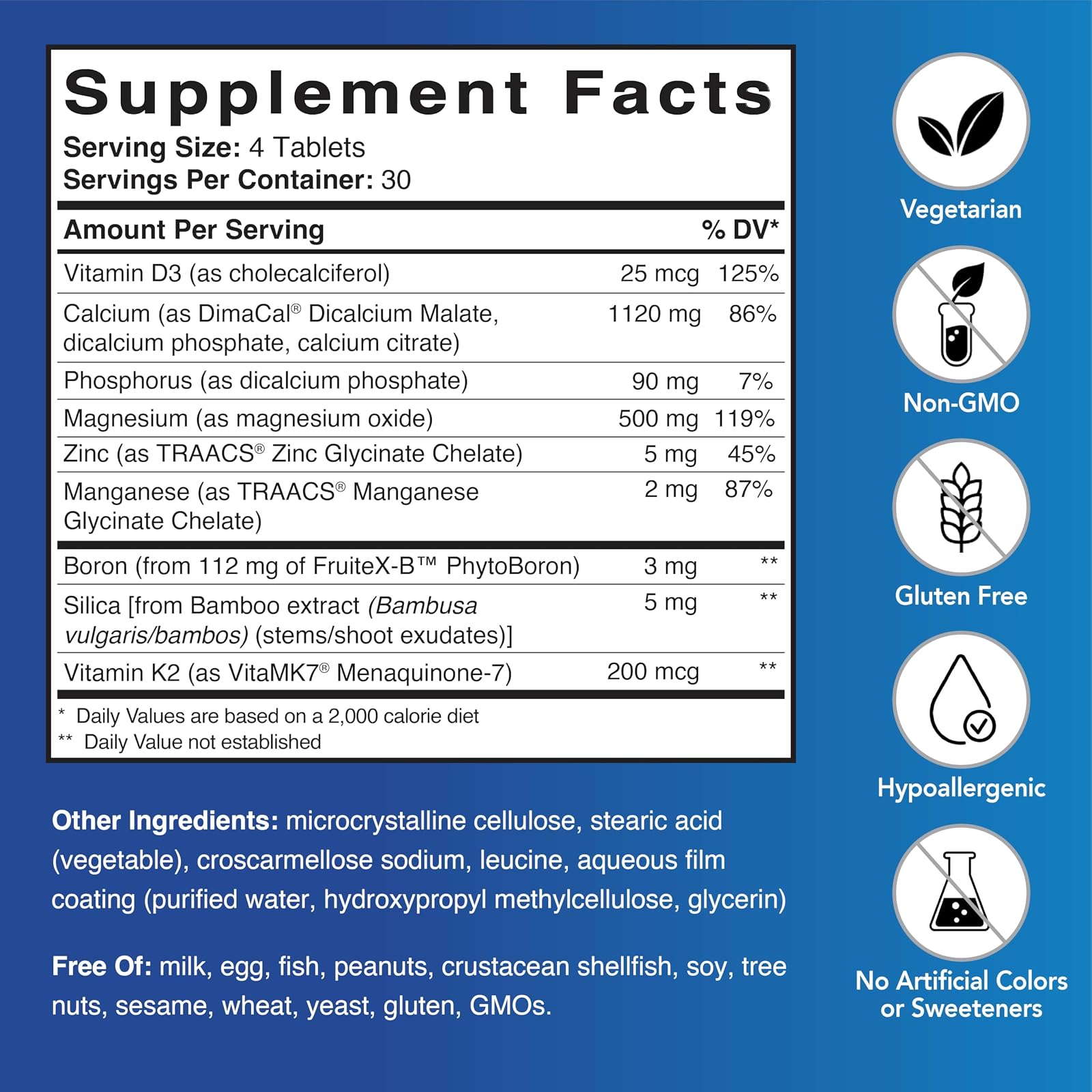 Calcium D3 K2 supplement for bones
