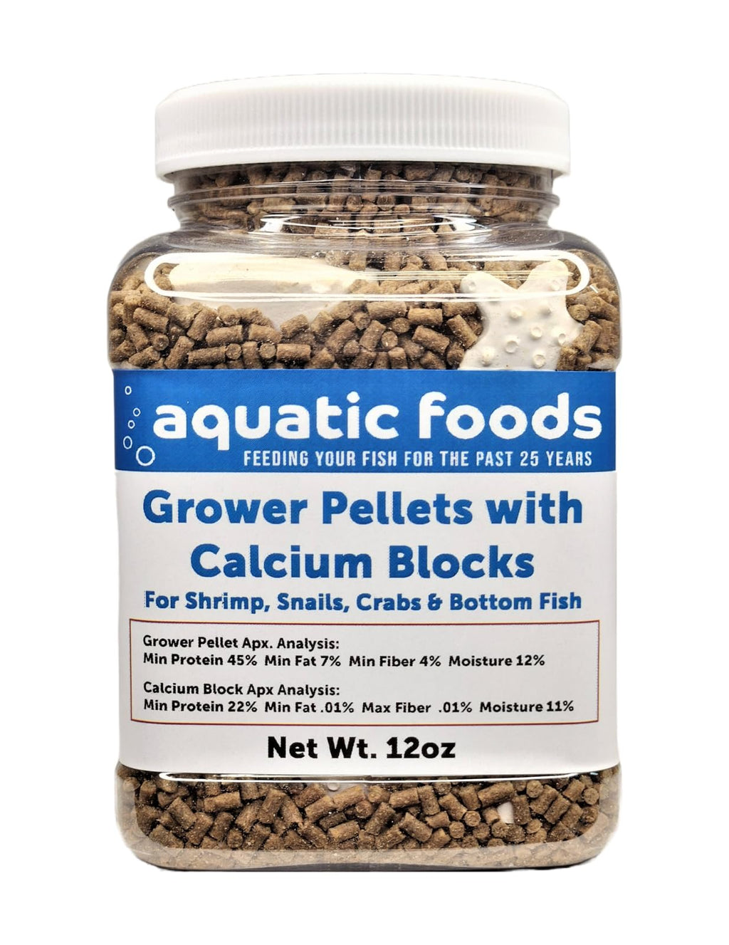 calcium-enriched shrimp pellets for fish