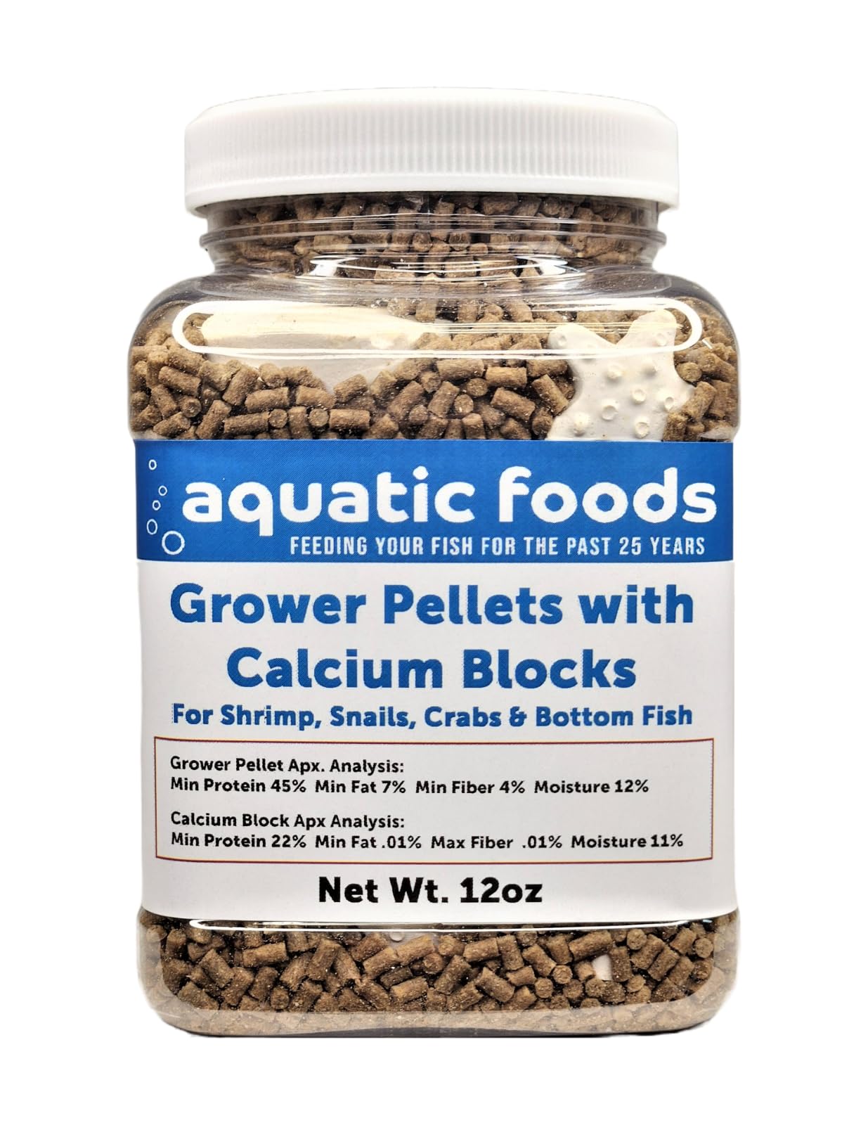 calcium-enriched shrimp pellets for fish