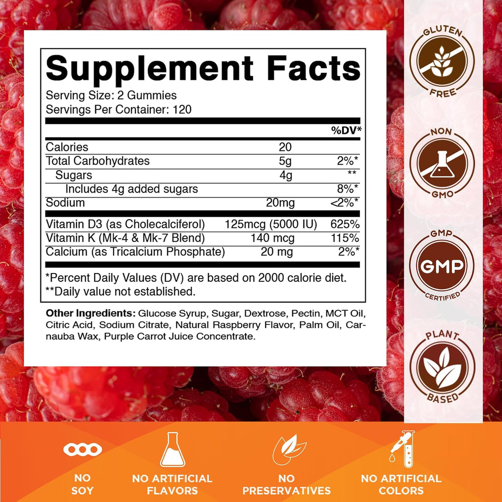 Calcium enriched vitamin D3 K2 supplement