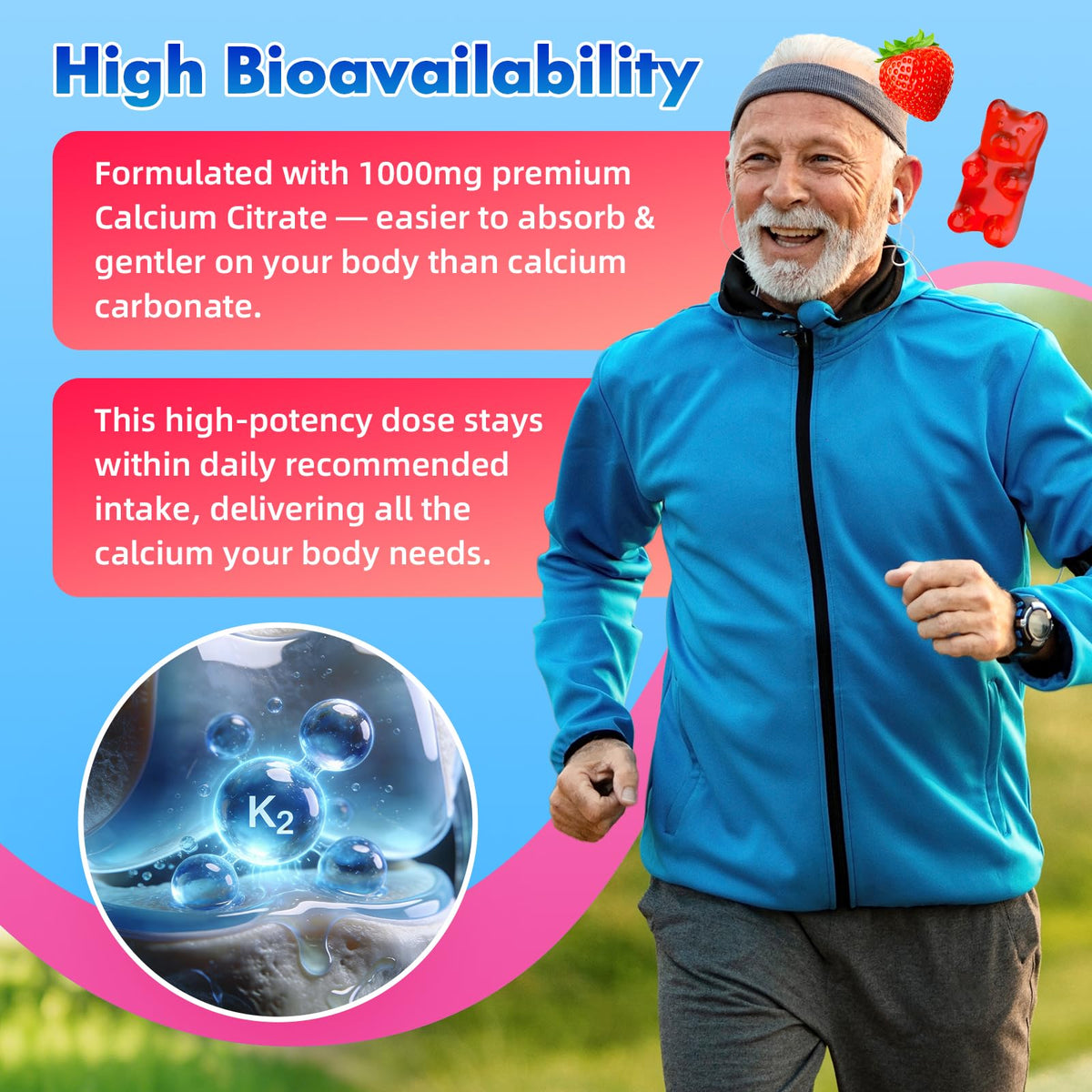 Calcium gummies for healthy teeth and bones