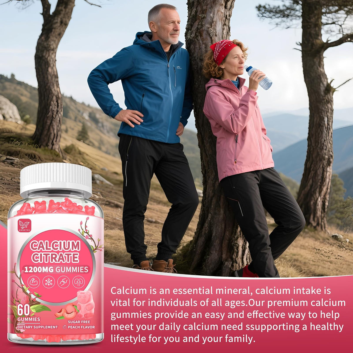 Calcium gummies for improved bone density