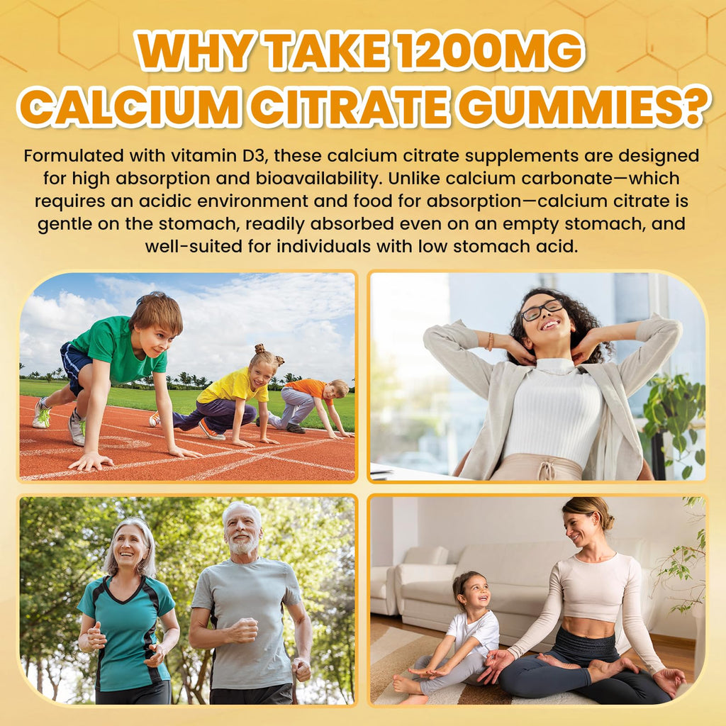 Calcium gummies for improved bone density