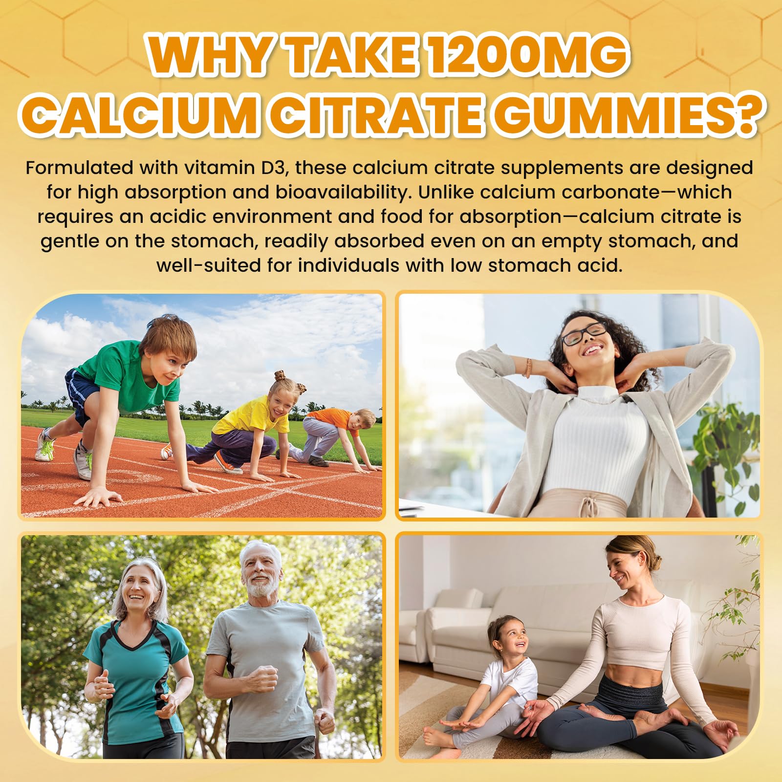 Calcium gummies for improved bone density