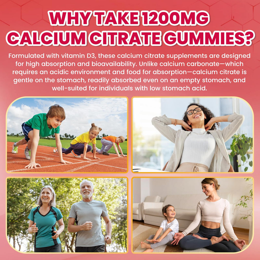 Calcium gummies for improved bone density