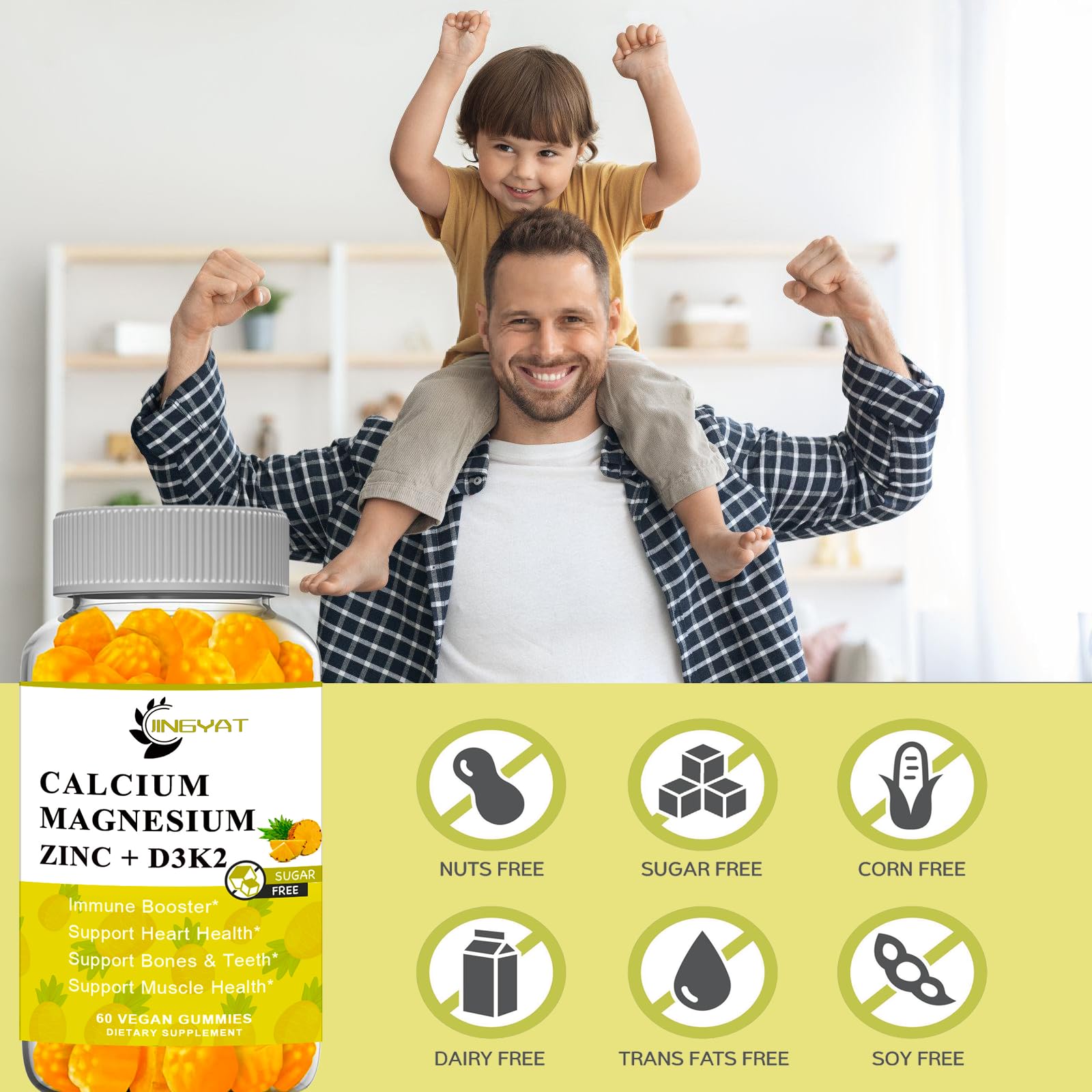 Calcium gummies with added vitamin benefits