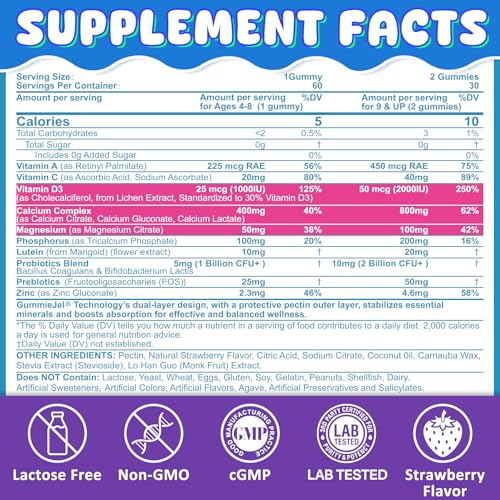 Calcium gummies with D3 and magnesium