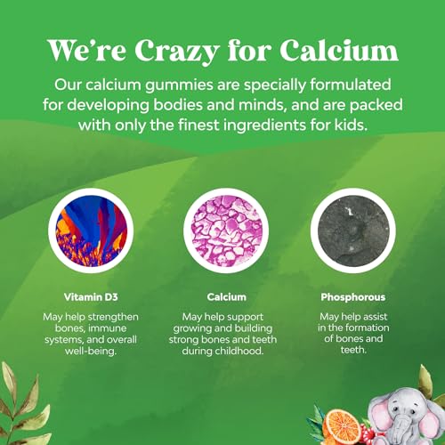 Calcium gummies with essential vitamins