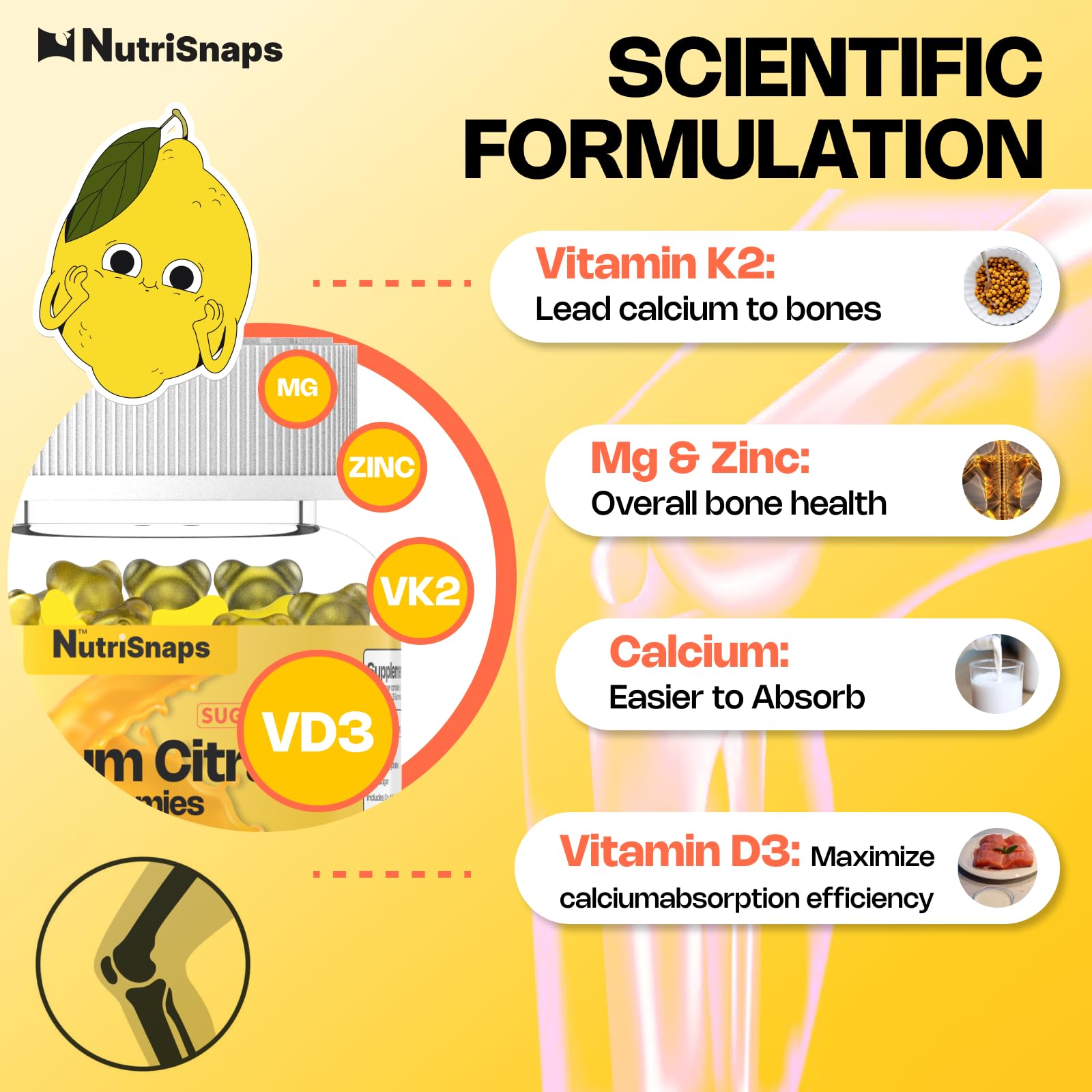 Calcium gummies with magnesium and zinc