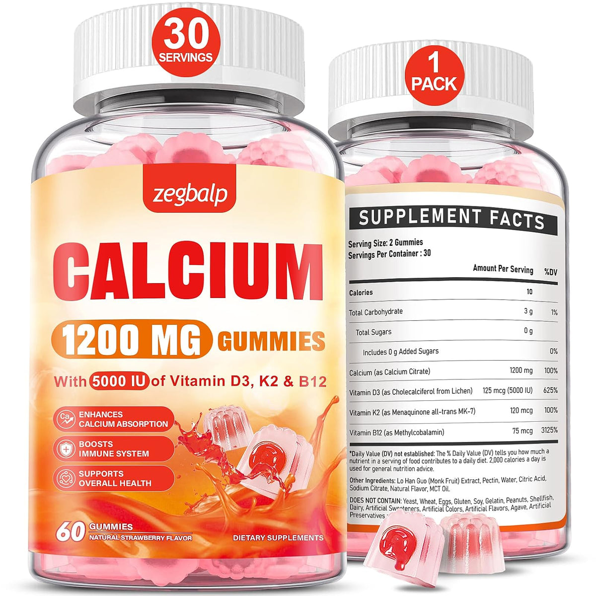 Calcium gummies with Vitamin D3