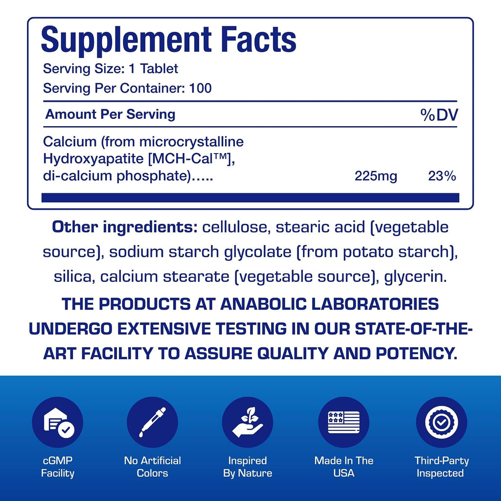 Calcium hydroxyapatite 100 servings bottle