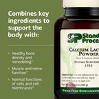 Calcium lactate powder for muscle support