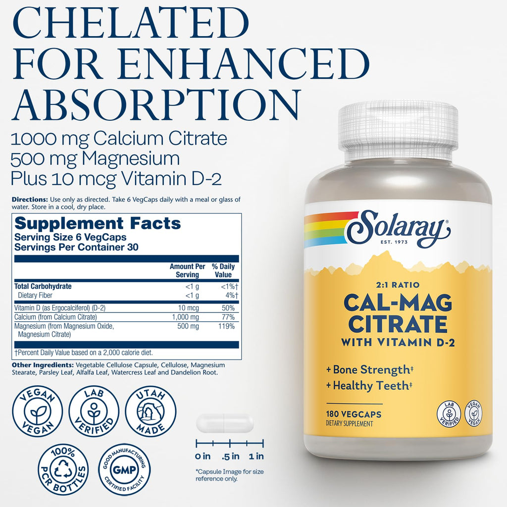 Calcium magnesium vegcaps for bone health