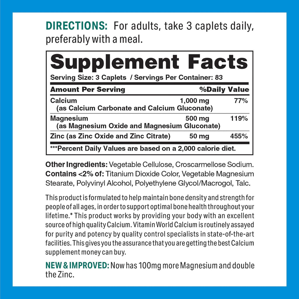 Calcium magnesium zinc for bone health
