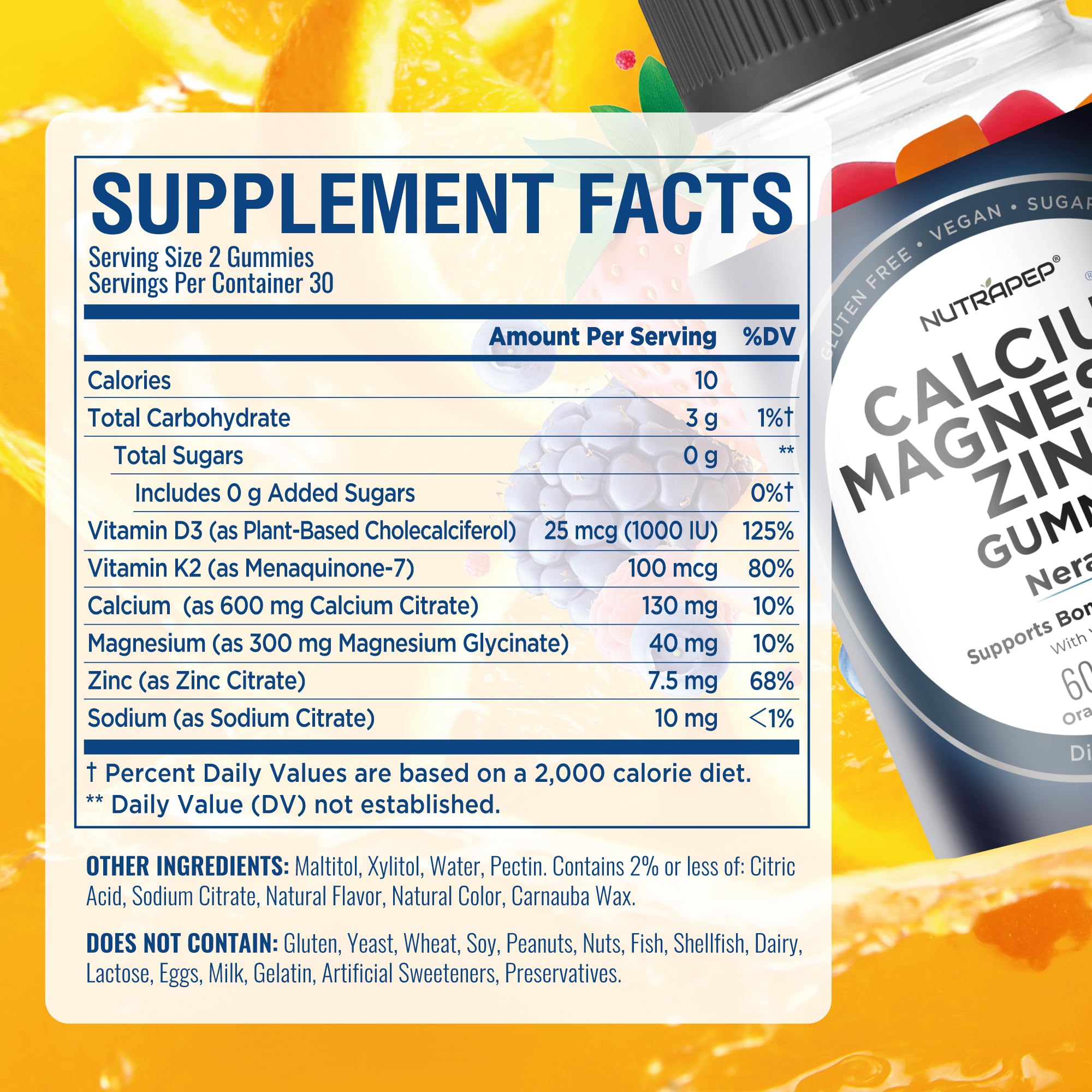 Calcium magnesium zinc for energy boost