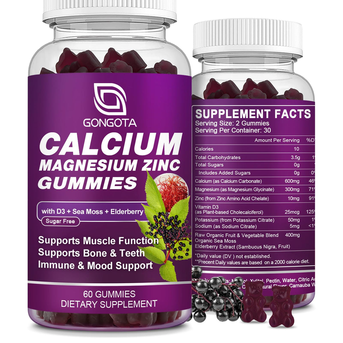calcium magnesium zinc gummies for bone health