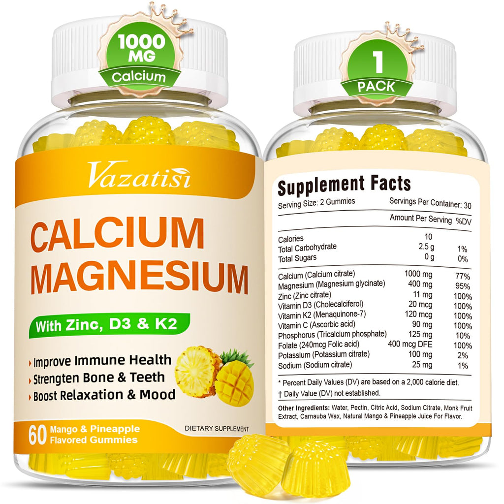 calcium magnesium zinc gummies for bone health