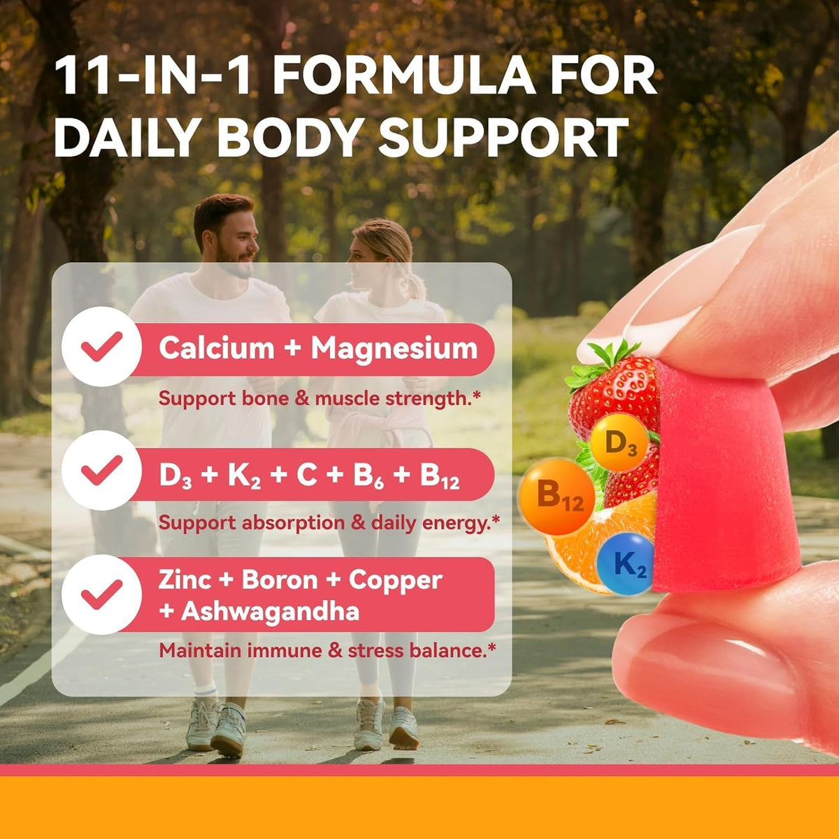 Calcium magnesium zinc gummies for daily health