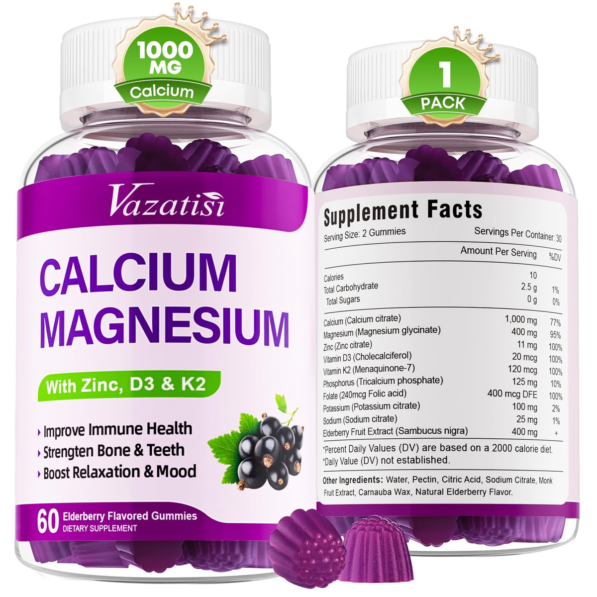 calcium magnesium zinc gummies for strong bones