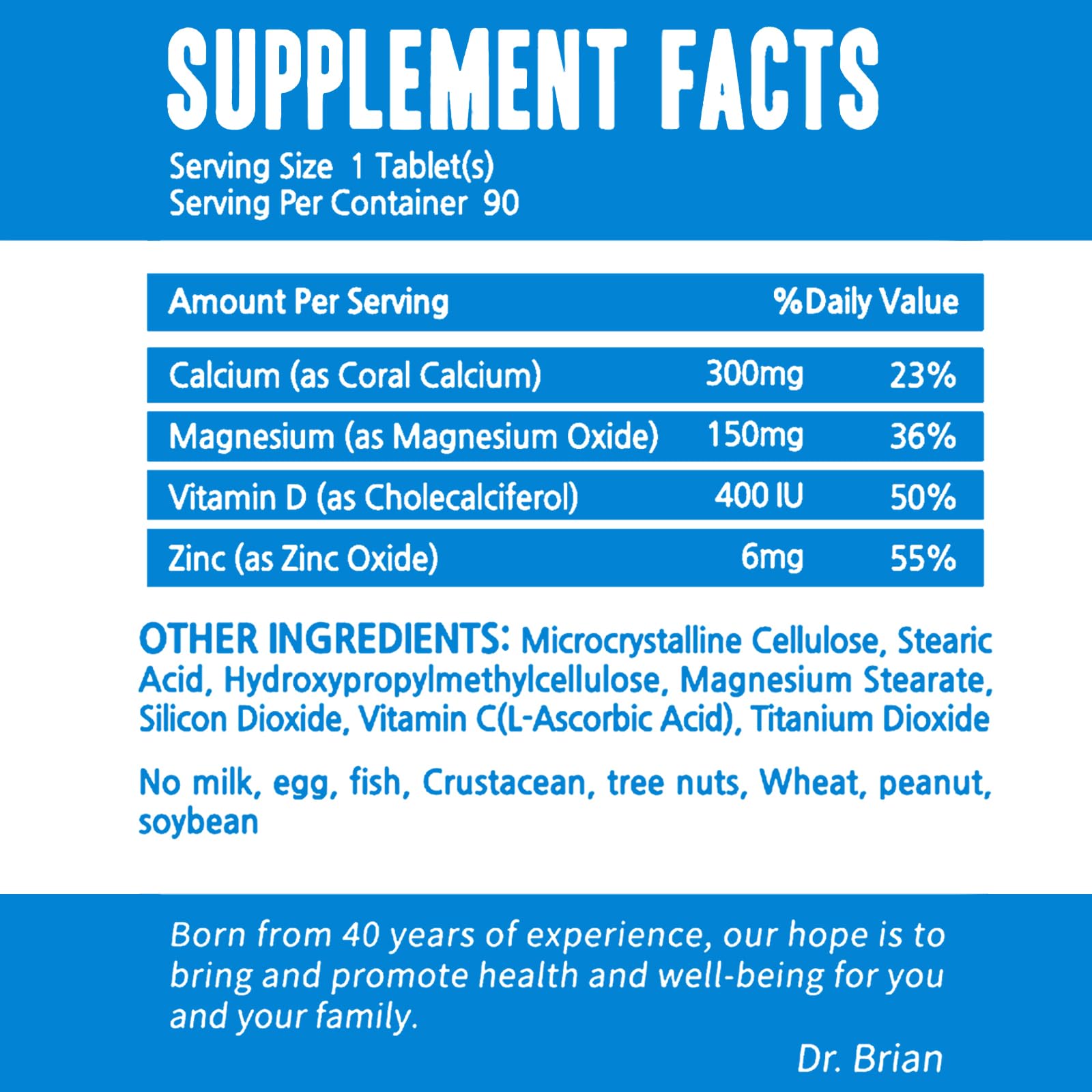 Calcium magnesium zinc with vitamin D3