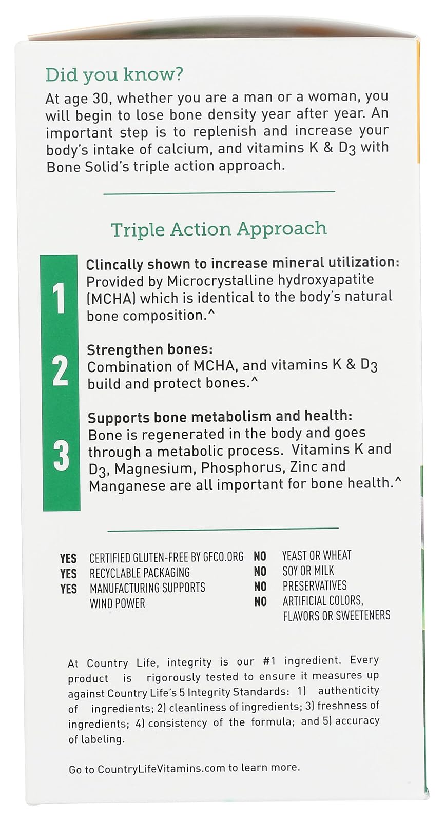Calcium MCHA for optimal bone density