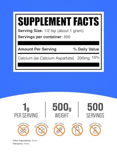 Calcium powder for muscle support