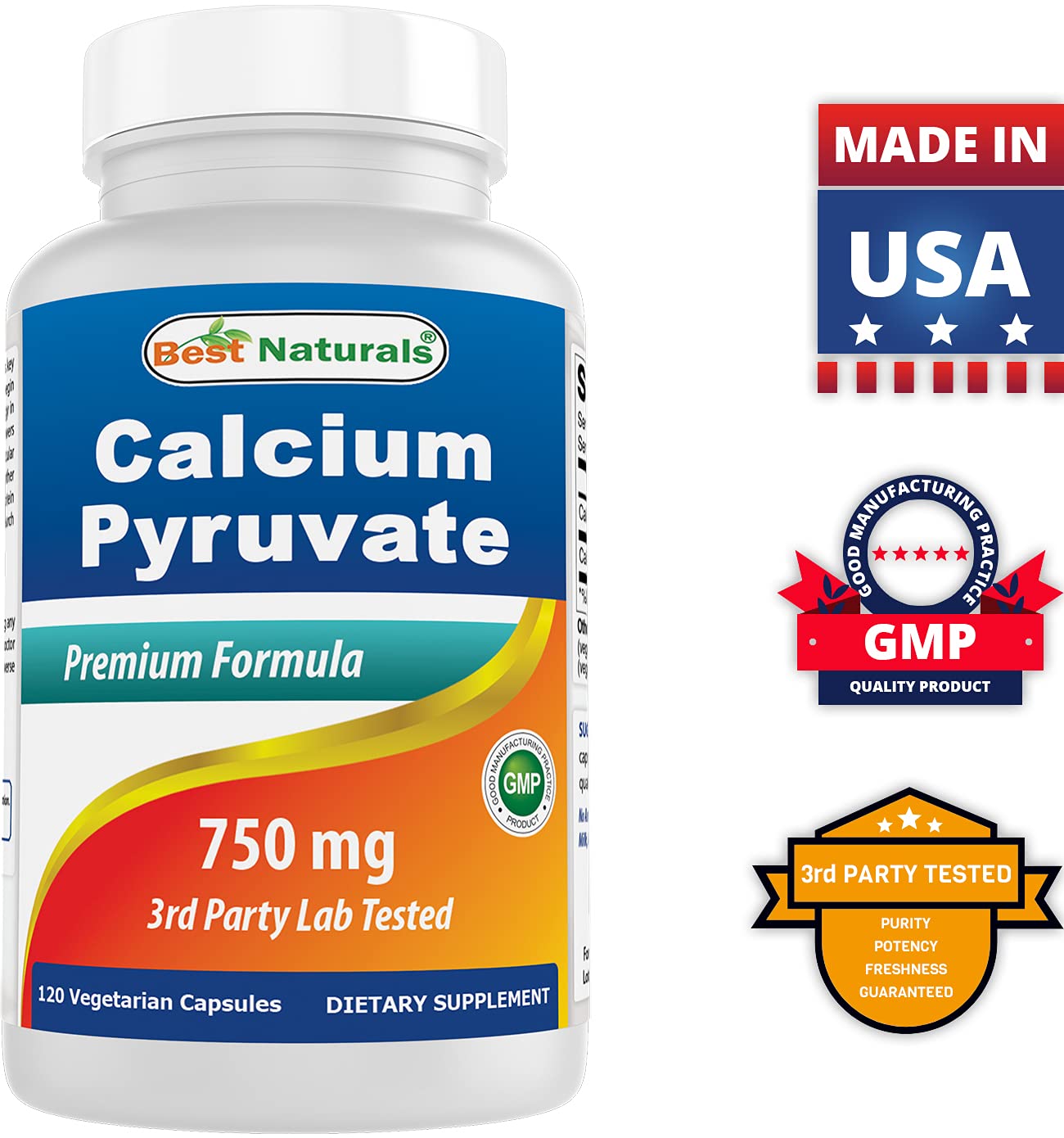 Calcium pyruvate capsules for daily use